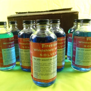 Vintage Windshield Washer Solvent 5” Bottle With Box Firestone Company ...