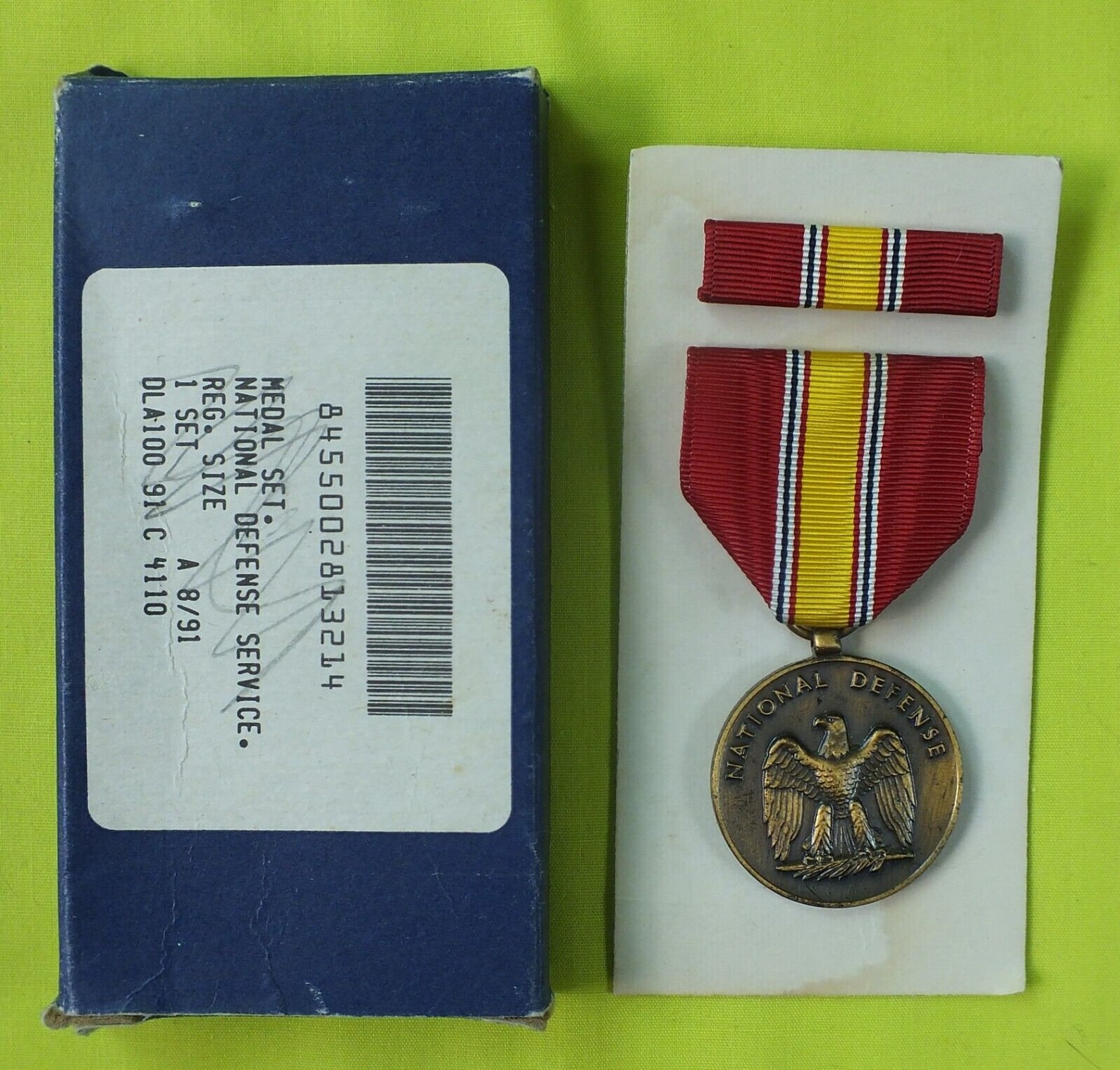 US ARMY National Defense NATL Def Full Size Service Medal and Ribbon ...