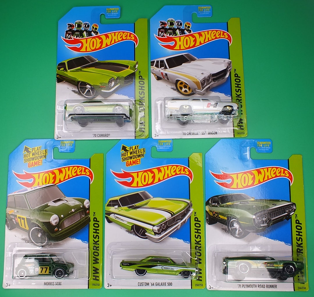 Hot Wheels Workshop Morris Mini Custom '64 Galaxie 500 '71 Plymouth ...