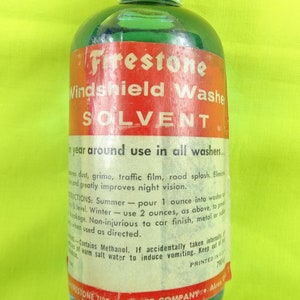 Vintage Windshield Washer Solvent 5” Bottle With Box Firestone Company ...