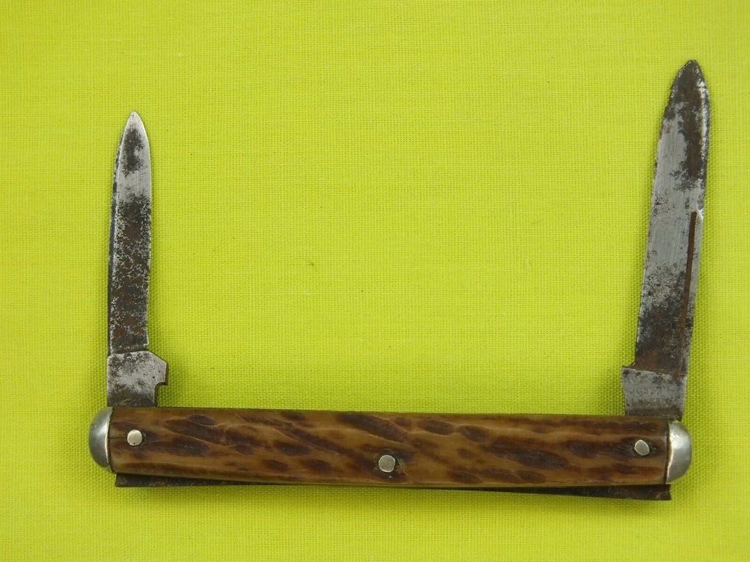 Antique Vintage Joseph Allen & Sons Sheffield Pocket Folding Stag Knife ...