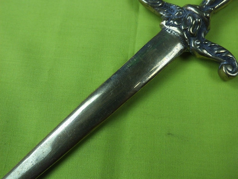 Vintage Brass Knight Figural Debar Dagger Stiletto Small Knife - Etsy