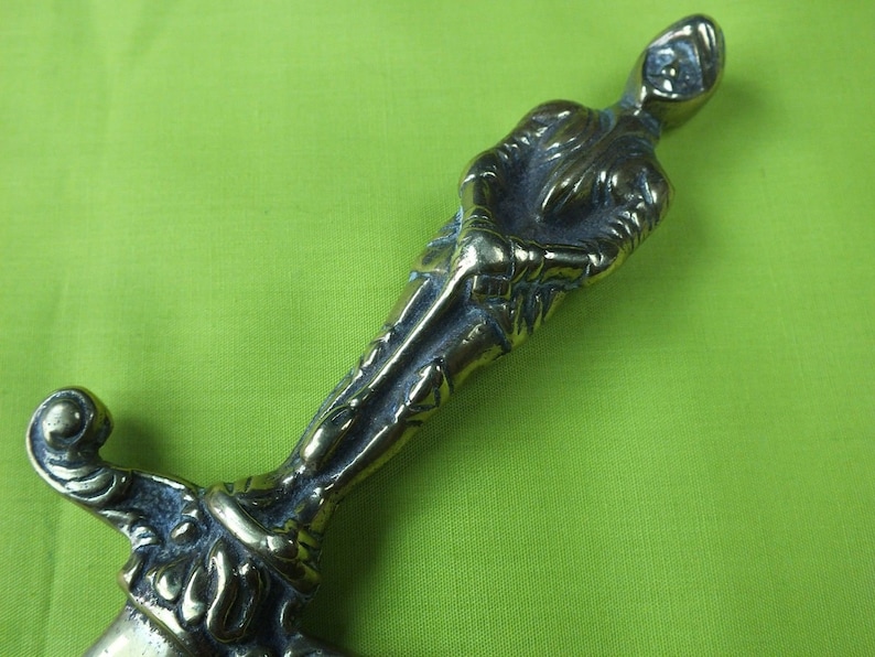 Vintage Brass Knight Figural Debar Dagger Stiletto Small Knife - Etsy