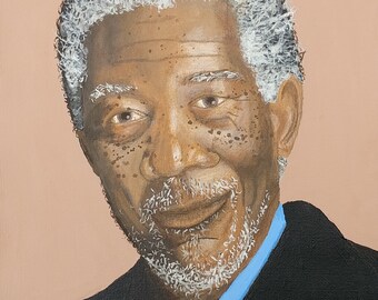 Morgan Freeman Oil Portrait - Etsy