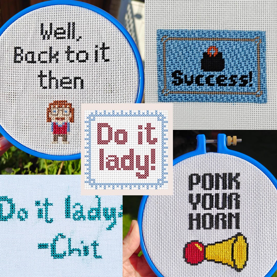 Chit Meme Collection: Do It Lady 5 Motivational Cross Stitch Patterns ...