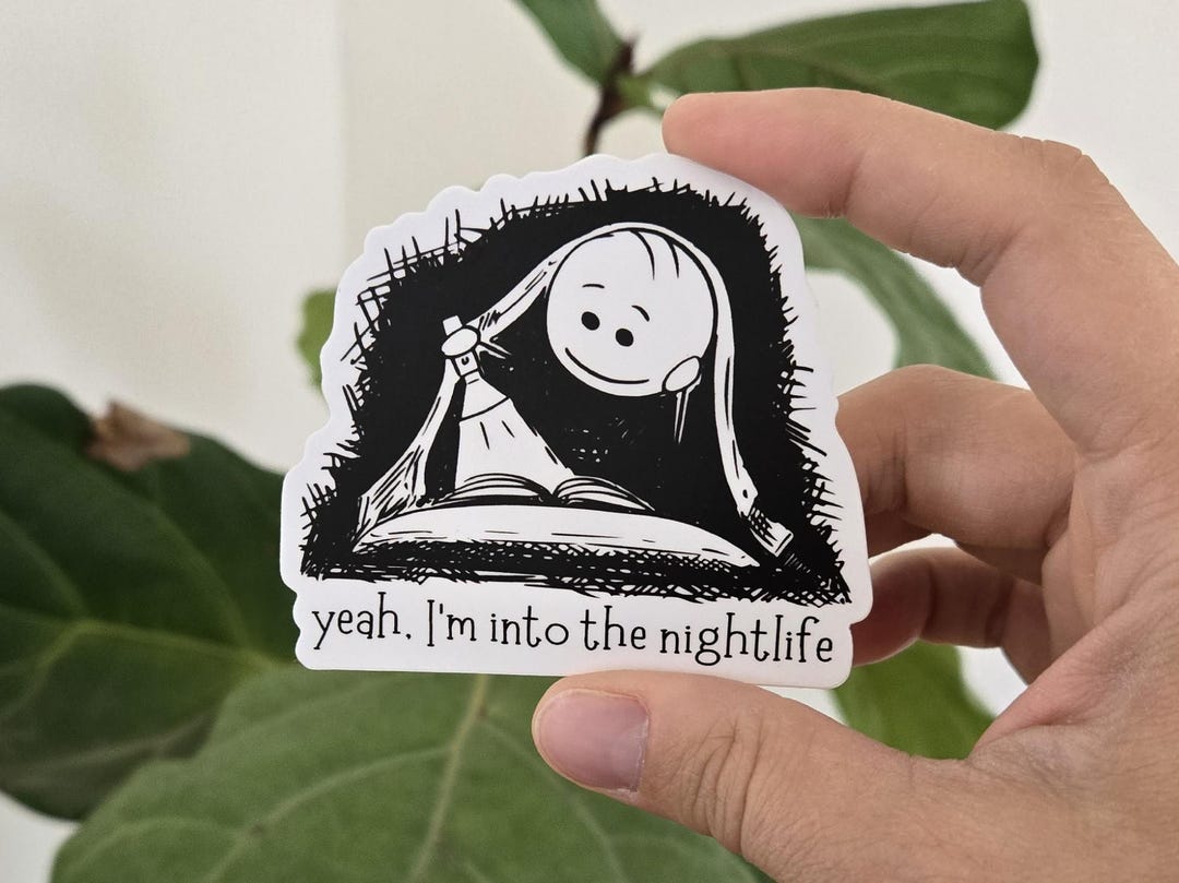 Nightlife Reader Sticker | Vinyl Die Cut Sticker | 3 X 3 Inches | Book ...