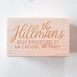 Custom Calligraphy Address Stamp | Wooden Address Stamp | Modern ...