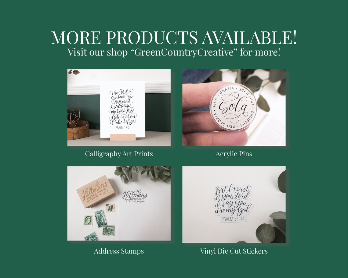 Custom Calligraphy Address Stamp Wooden Address Stamp | Etsy