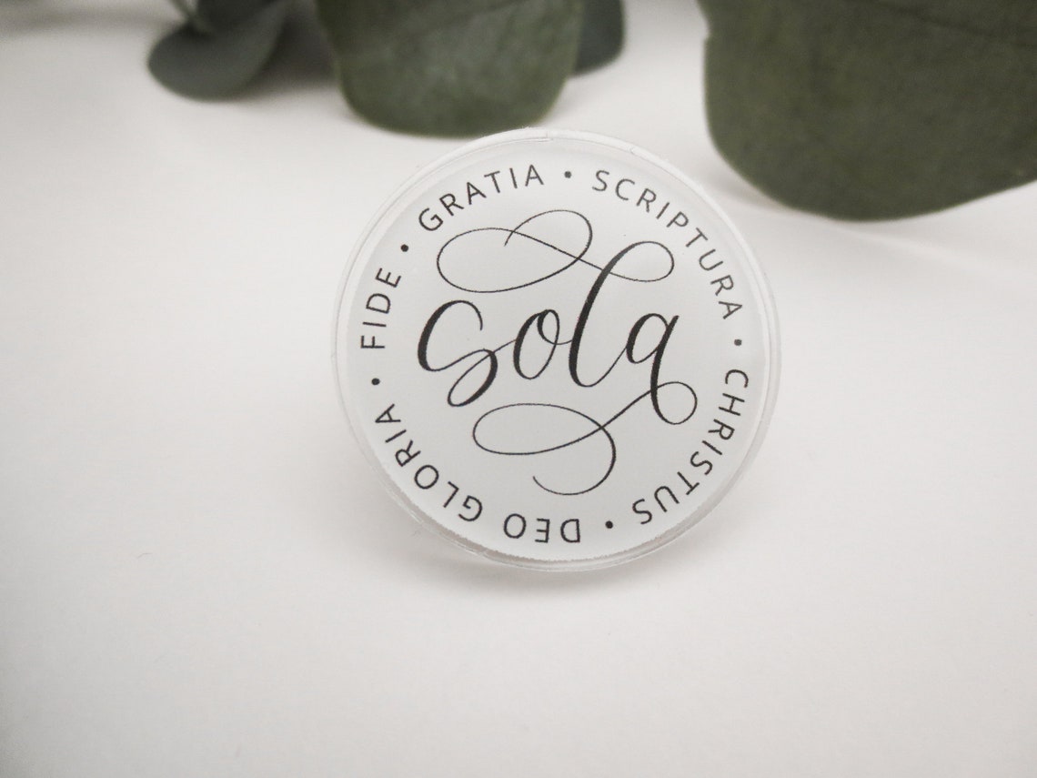 The 5 Solas Acrylic Pin Sola Fide Jean Jacket Pin - Etsy