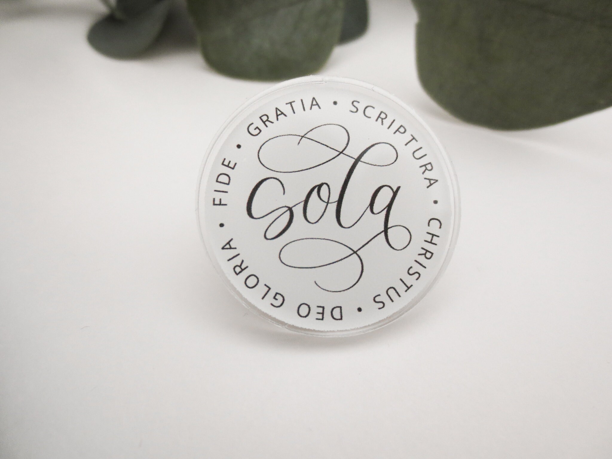 The 5 Solas Acrylic Pin Sola Fide Jean Jacket Pin - Etsy
