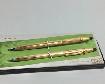 Gold Cross Pen and Pencil Set - Etsy