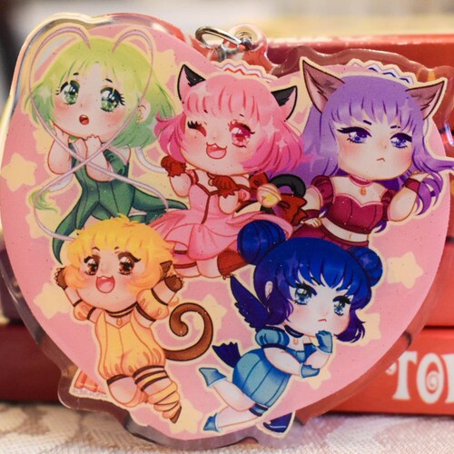 Tokyo Mew Mew Magical Girl Cute Anime Acrylic Keychain Charms - Etsy