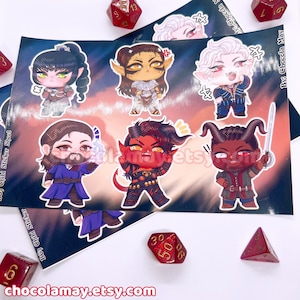BG3 Chibi Sticker Sheet - Etsy