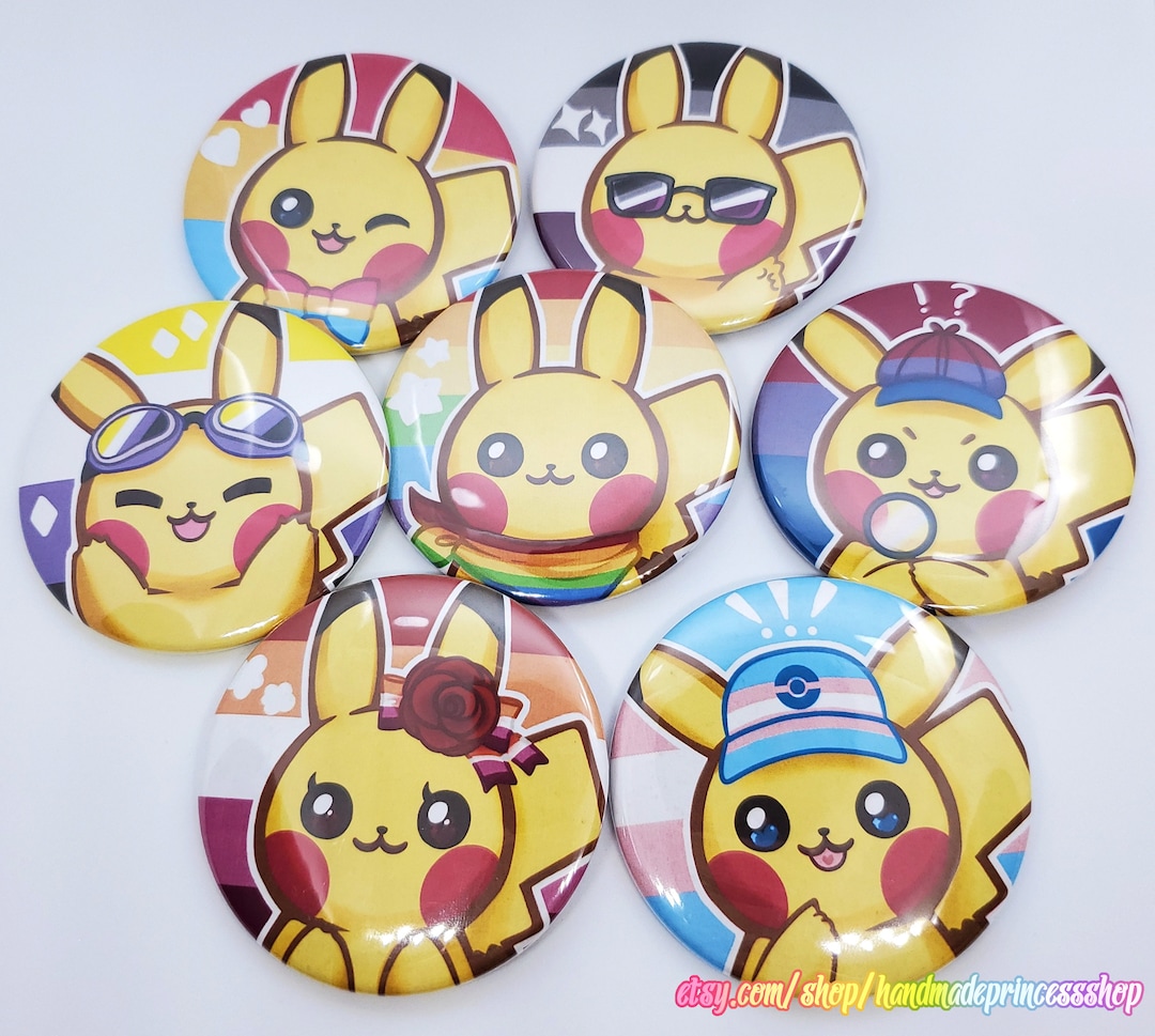 Pika Pride Buttons (square Tail) - Etsy