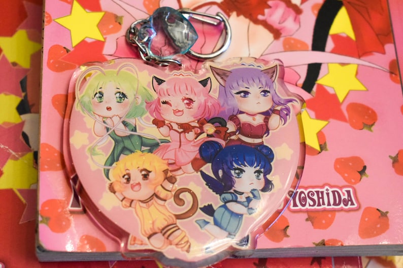 Tokyo Mew Mew Heart Acrylic Keychain | Etsy