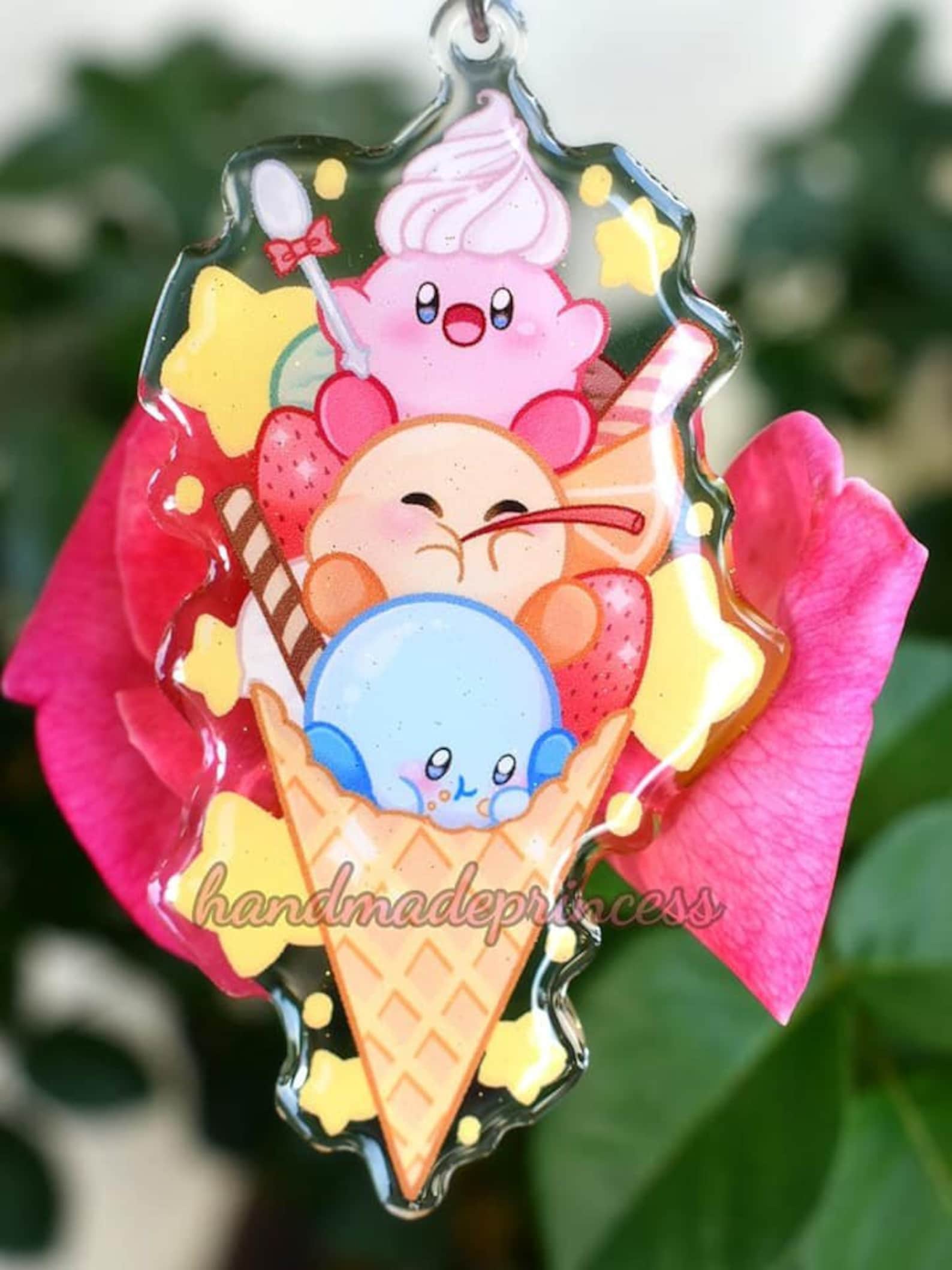 Kirby Ice Cream Acrylic Charm Keychain | Etsy