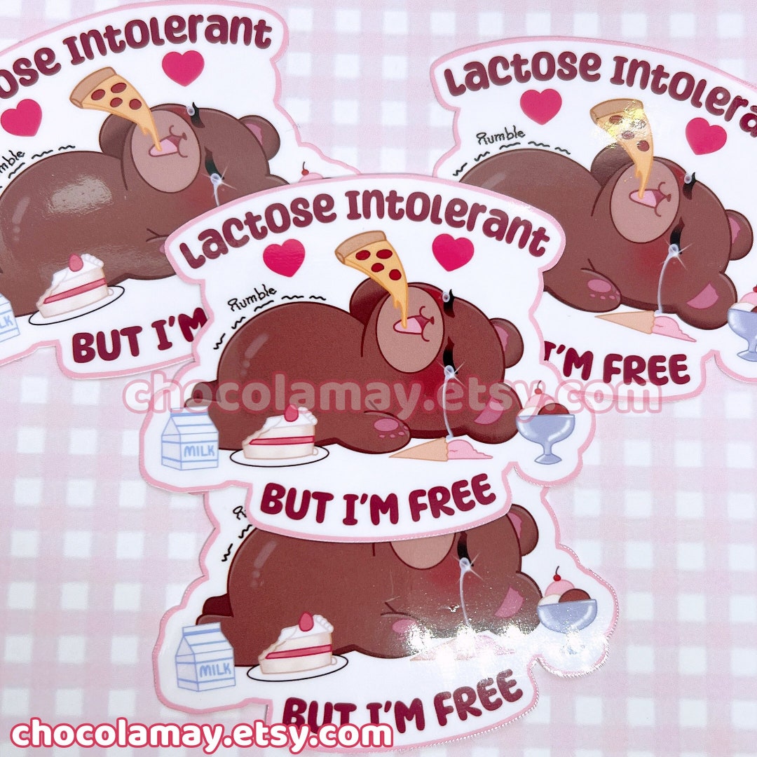 Lactose Intolerant Bear Vinyl Sticker - Etsy