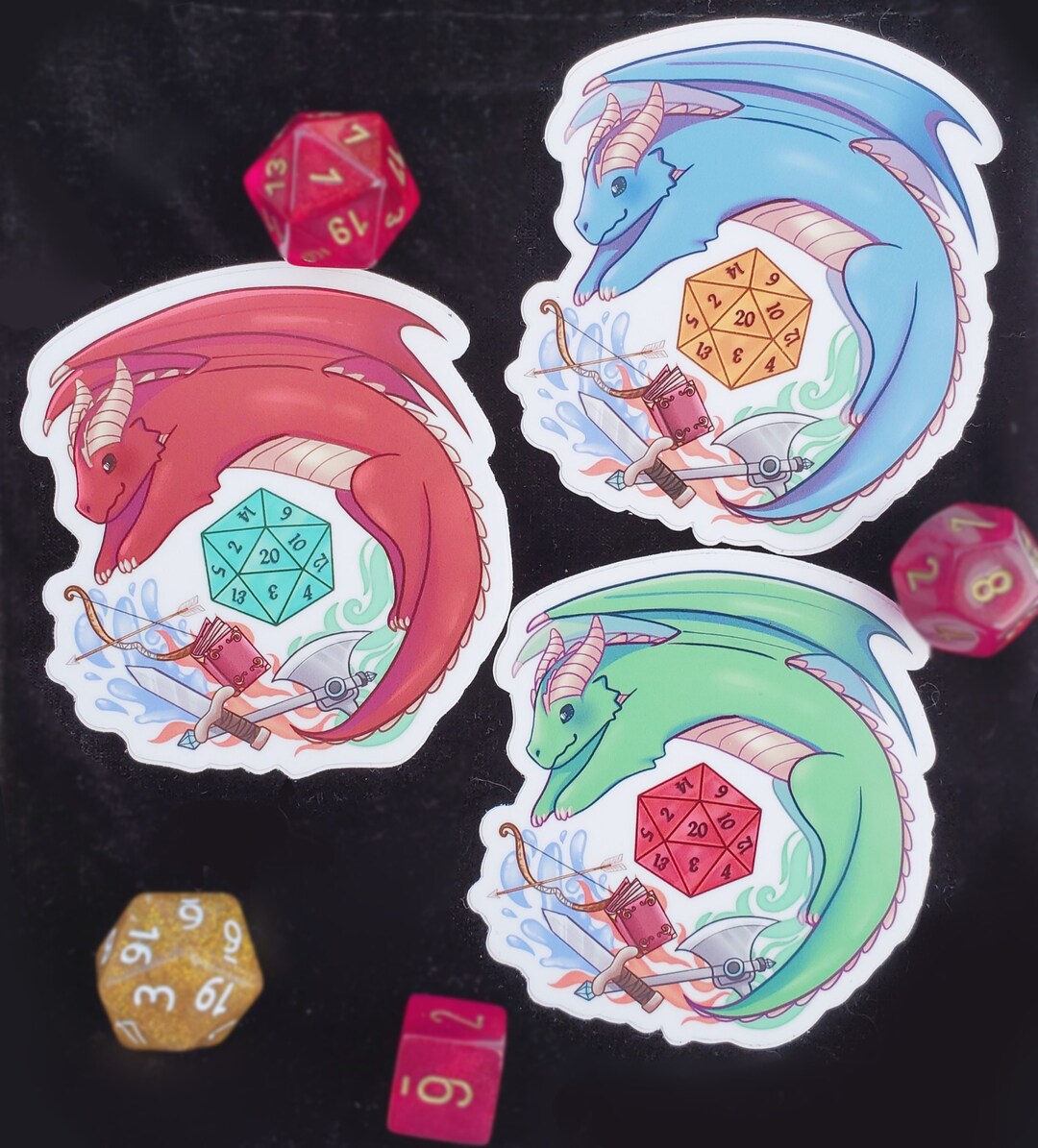 Dnd D20 Dragon Vinyl Sticker - Etsy