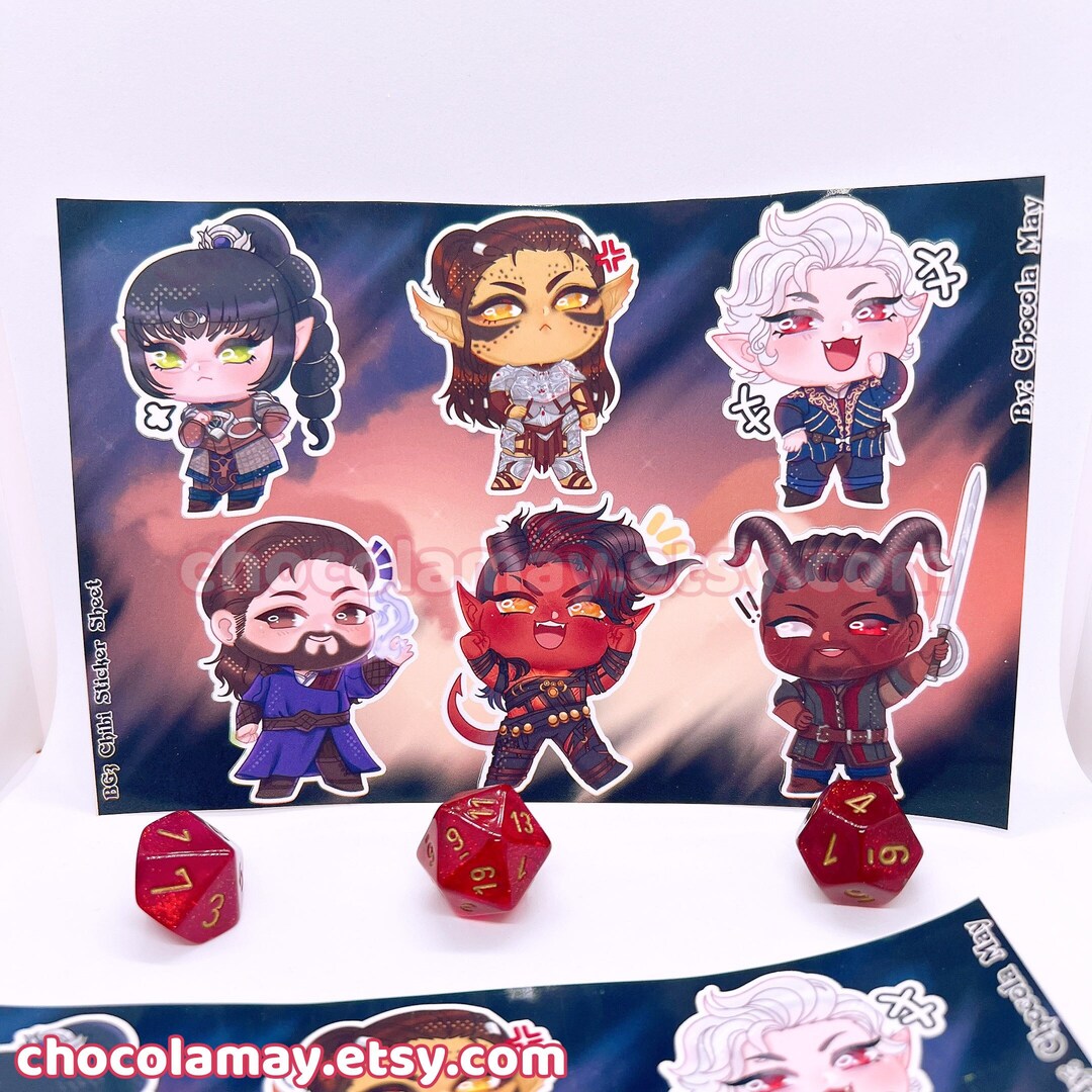 BG3 Chibi Sticker Sheet - Etsy