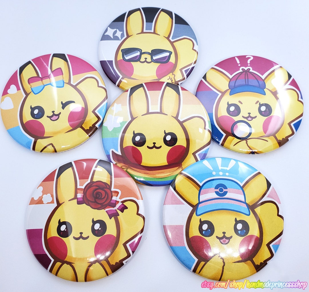 Pika Pride Buttons (heart Tail) - Etsy
