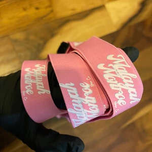 Custom Logo PINK Elastic Melt Belt Wigs Hair Lace Melt Velcro Belt ...