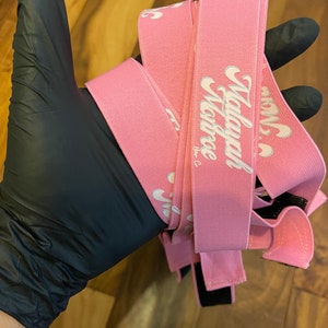 Custom Logo PINK Elastic Melt Belt Wigs Hair Lace Melt Velcro Belt ...