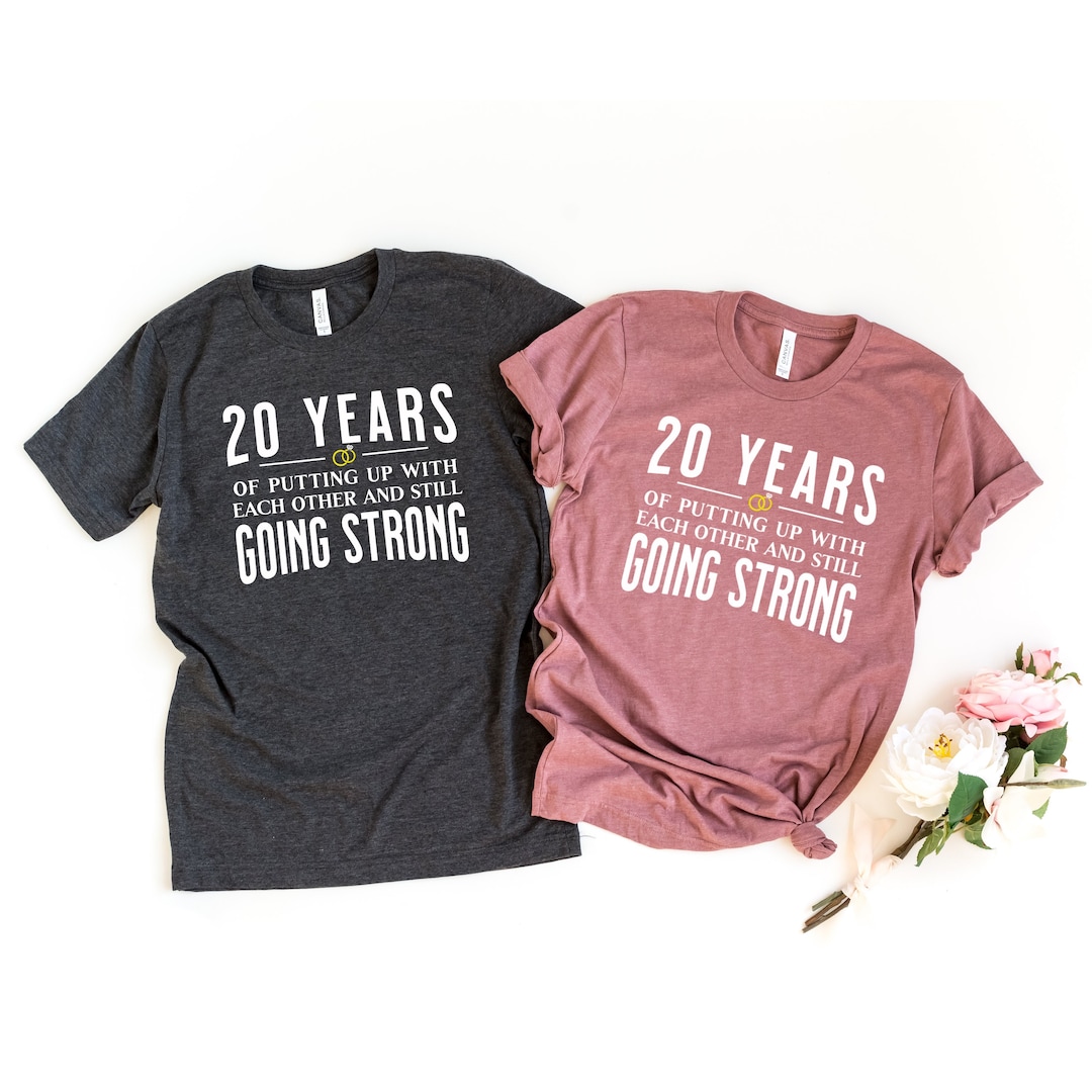 20th Anniversary Gift for Husband Wife, 20th Wedding Anniversary Shirt ...