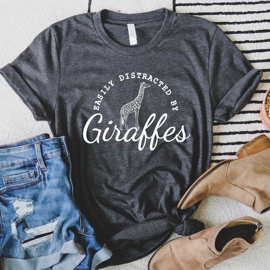 Giraffe Shirts, Distracted by Giraffes T-shirt, Giraffe Lover Shirt ...