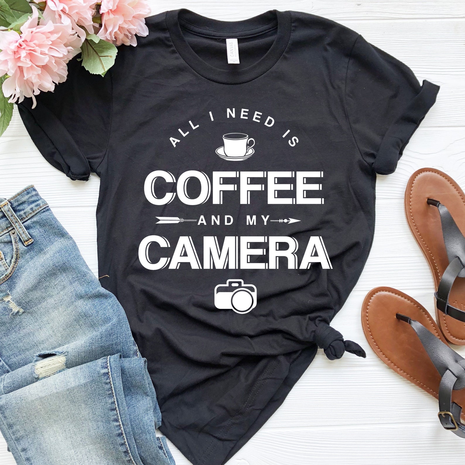 Photographer Shirt Coffee and My Camera T-shirt Photographer - Etsy