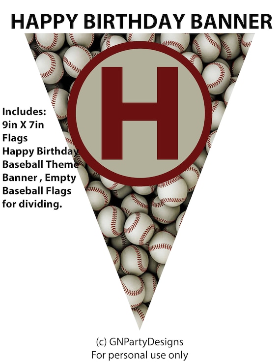 Printable Banner Printable Baseball Decor Baseball Theme | Etsy