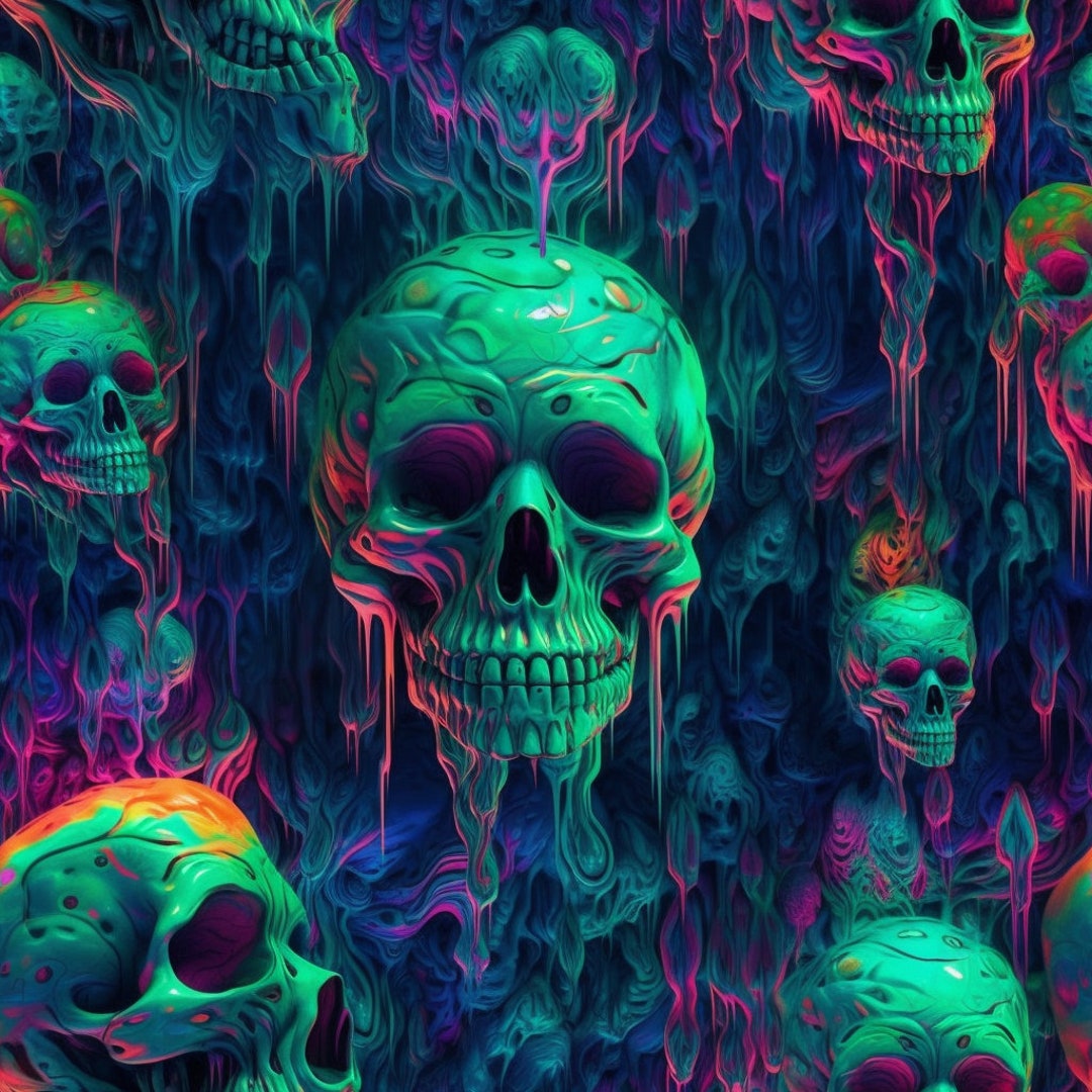 Melting Skulls Pattern 8 - SVG Download - for Fabrics, Graphics, Direct to Print, Sublimation - Etsy