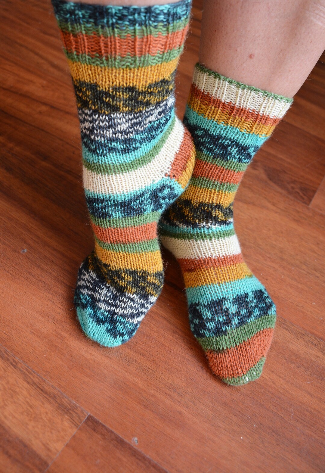 Hand Knitted Wool Socks Unisex Socks Wool Knit Socks Knit Winter Socks ...
