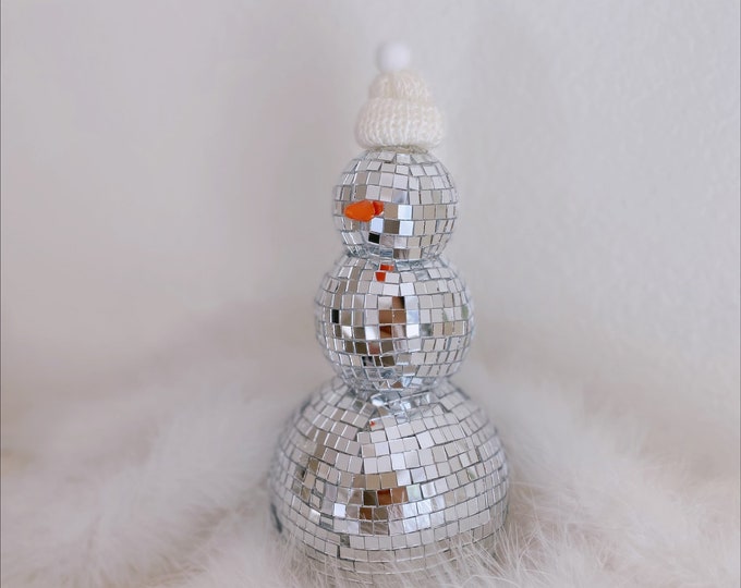 14in Disco Ball Snowman - Etsy