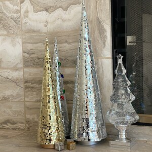Disco Ball Christmas Tree: Handmade Mirror Tile Holiday Decor - Etsy