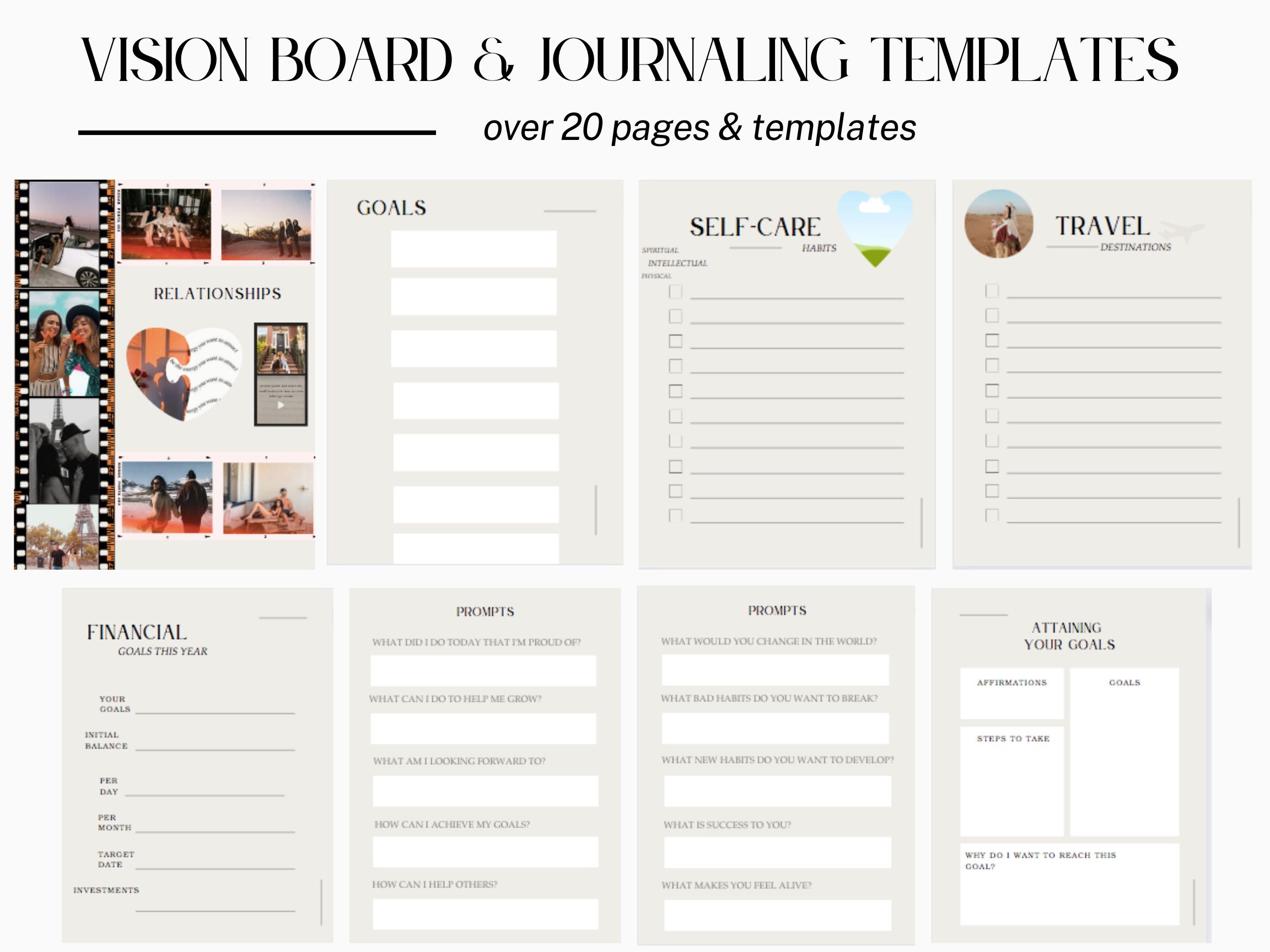 2026 Vision Board Template: Canva Dream Board Kit (digital Download) - Etsy