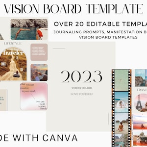 Digital Vision Board Templates 2023, Canva Kit, Manifesting Dream Board ...