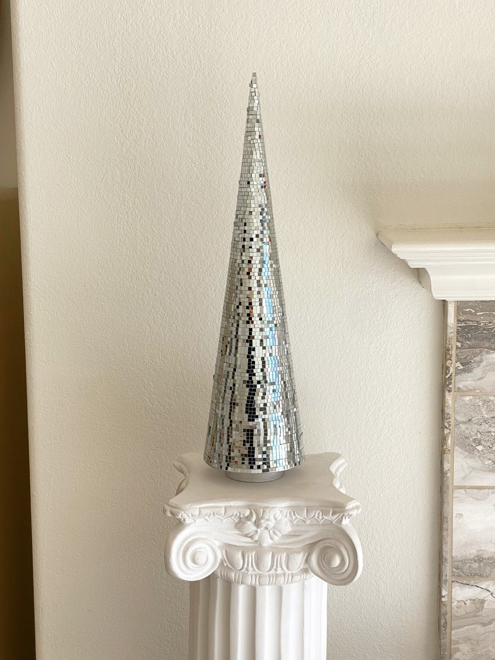 Disco Ball Christmas Tree: Handmade Mirror Tile Holiday Decor - Etsy