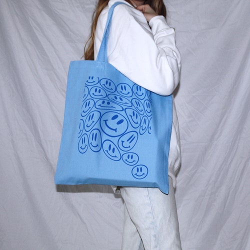 Smiley Face Tote Bag - Etsy