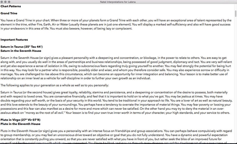 Natal Chart Report 24 Page Full Report - Etsy