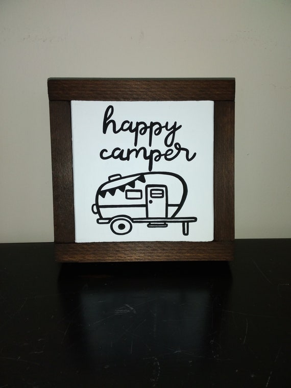 Happy Camper Wooden Sign Camper Sign Camper Decor Cute - Etsy