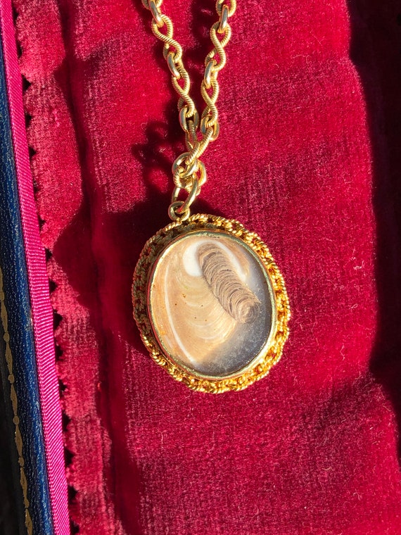 18K Victorian Oval Mourning Hair Locket with Pavé Tur… - Gem