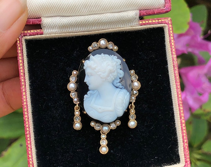 New Old Stock W Original Tags Vintage Estate Square Cameo Ring With ...
