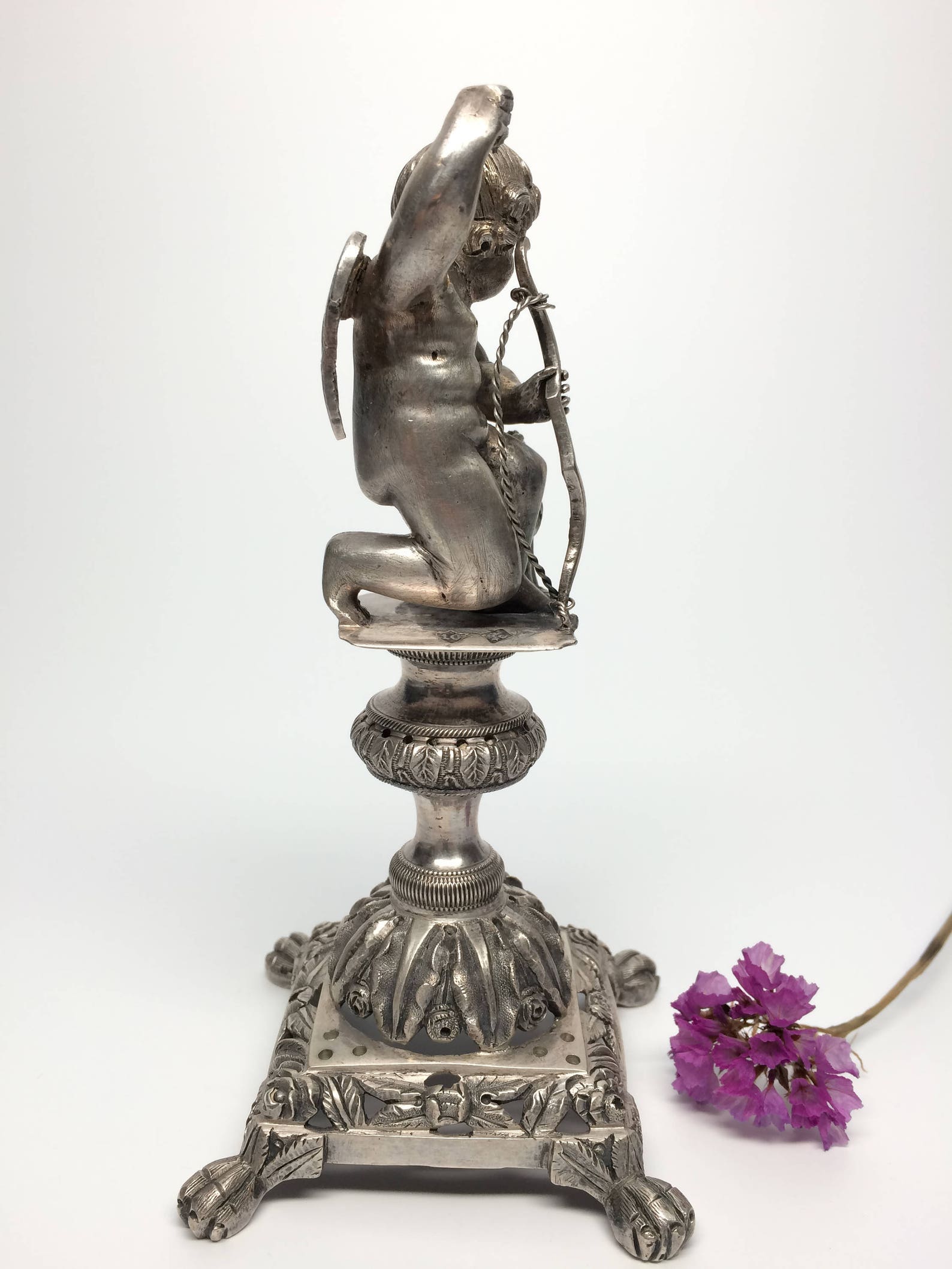 Antique Cherub & Dog Silver Statue Spanish Colonial Brazil - Etsy UK