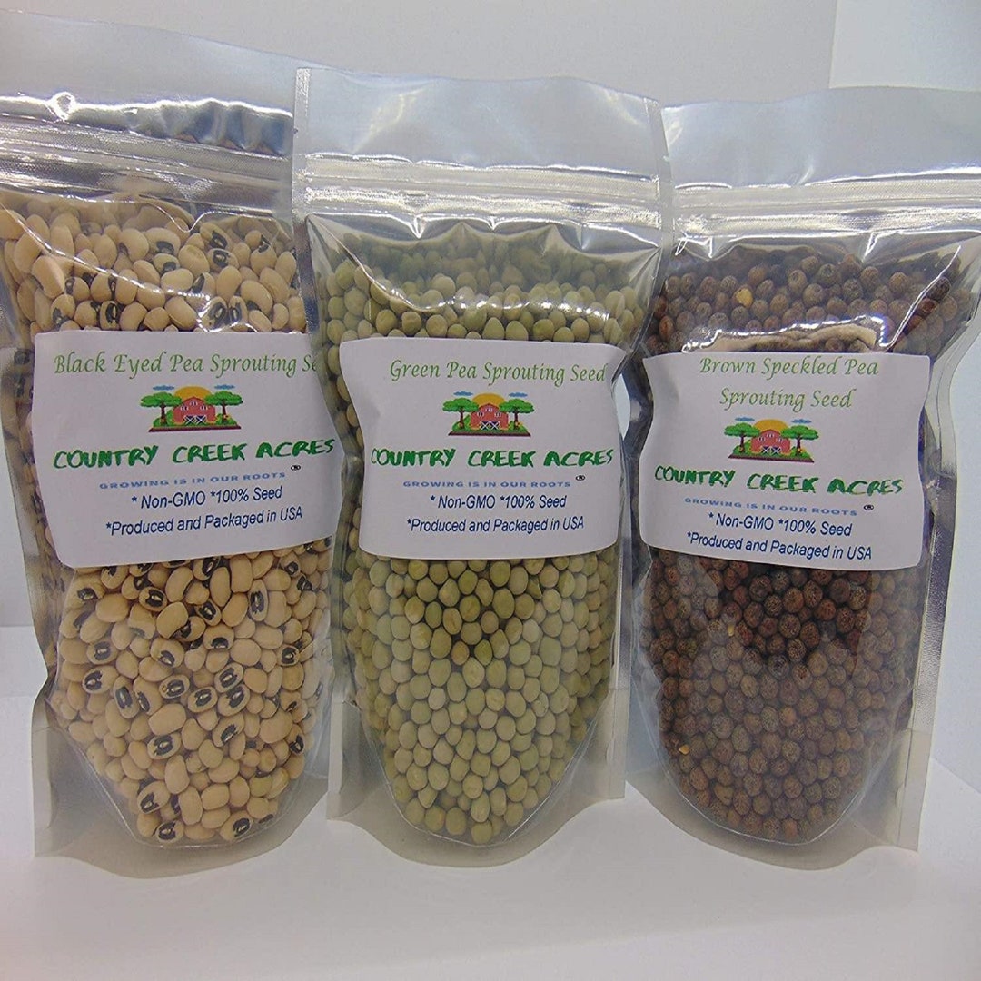 Pleased With My Peas Assortment Microgreen Seed,4 Oz Each of Green ...