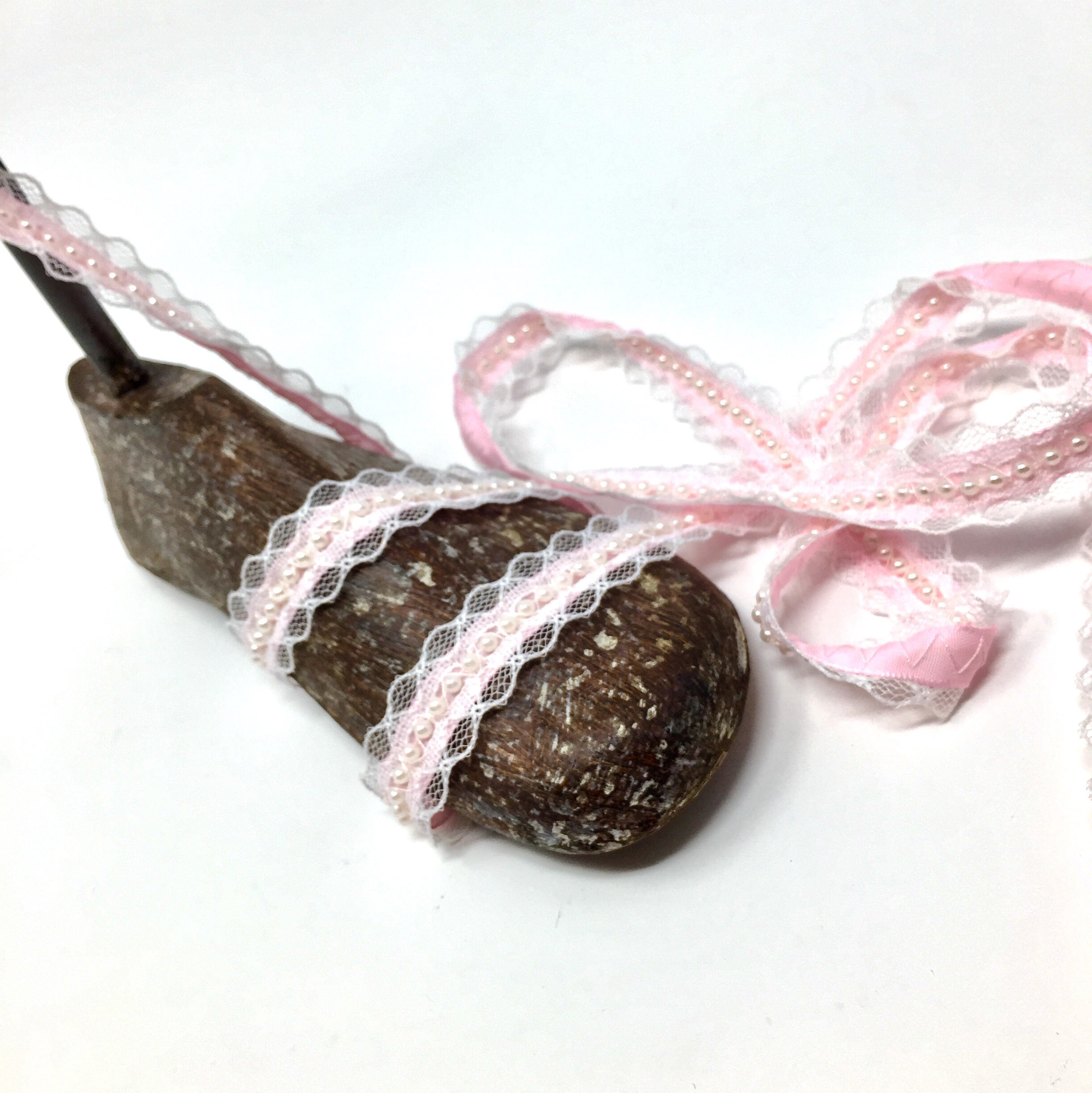 Simplicity® 3/4" Pink Lace Ribbon Trim W/small, White Faux Pearls - Etsy