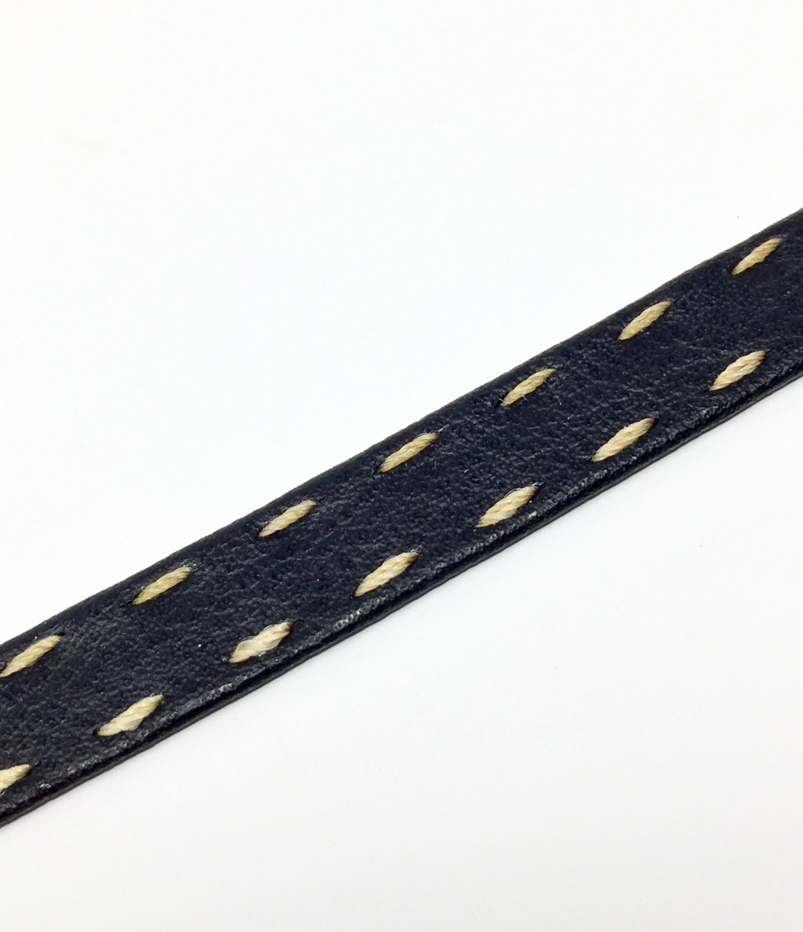 3/8" Black Faux Leather Trim W/gold Top Stitch - Etsy