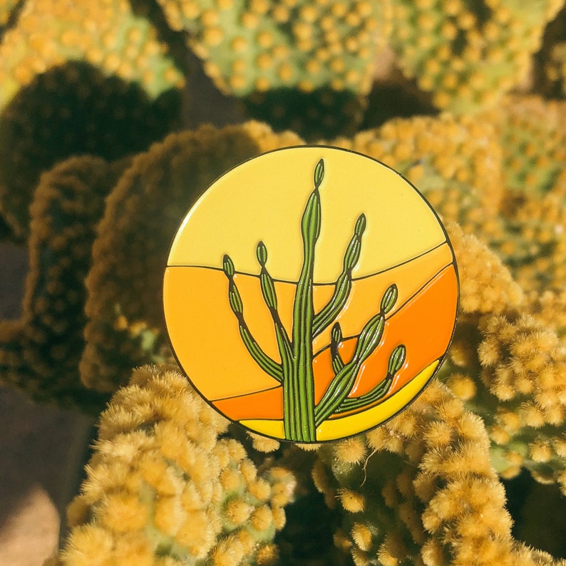 Desert Sunset Enamel Pin - Etsy