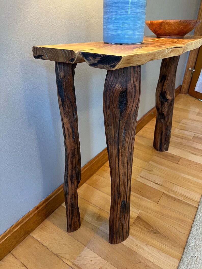 Console Table Made From Reclaimed Black Locust Fenceposts - Etsy