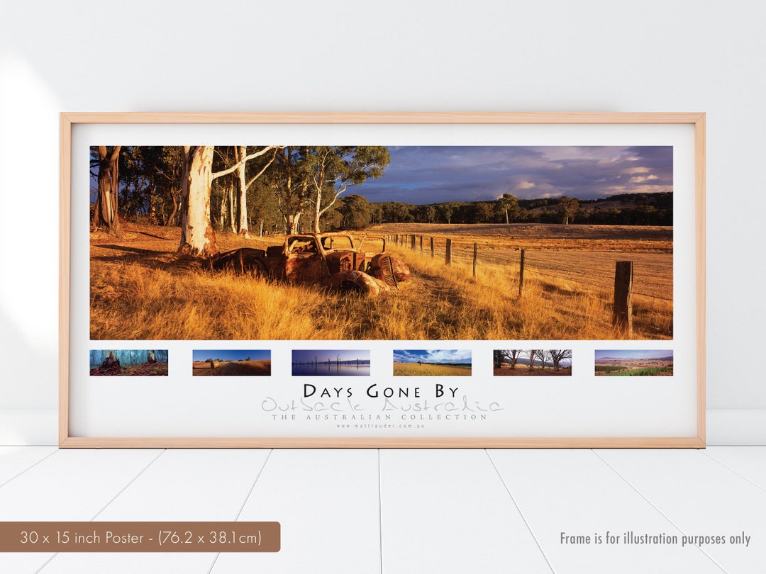 Days Gone by Poster - 30 X 15 Inch, Country Australia Poster, Old Car ...