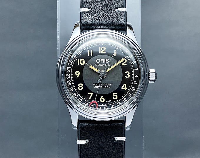 Vintage ORIS Pointer Date Black Bullseye Dial - Etsy